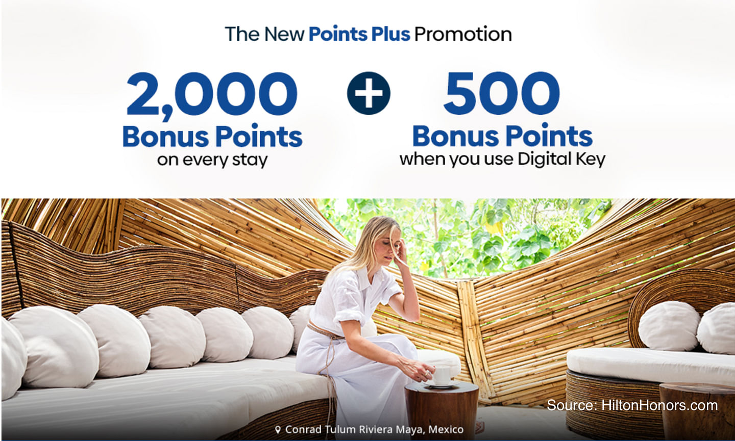Hilton's new global promotion for 2024: Get up to 2500 bonus points per ...