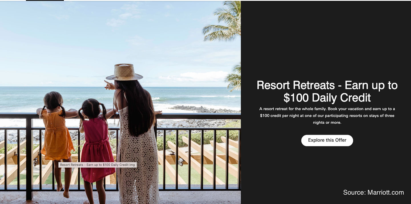 Get $100 daily credit at Marriott resorts in the U.S., Canada ...