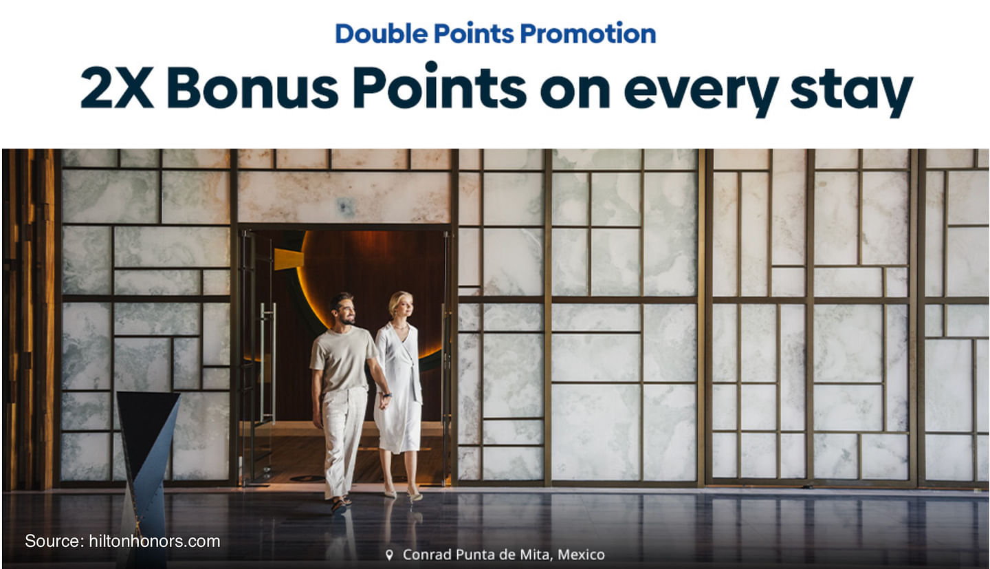 Hilton announces new 2x points global promotion. — MilesCop Travel Rewards